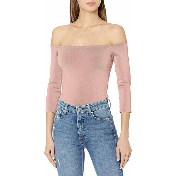Guess | Tops | Nwt Guess Womens Pink Stretch Off Shoulder Crop Top S ...
